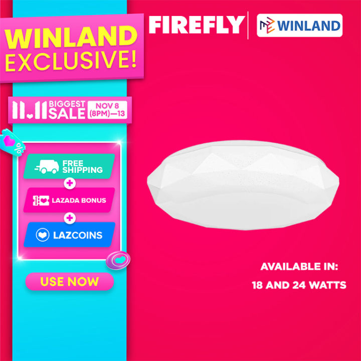 Firefly by Winland Basic Series Tri-Color LED Crystal Ceiling Lamp Star ...