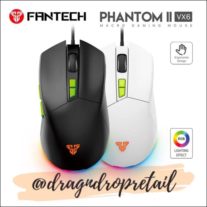FANTECH PHANTOM II VX6 Ergonomic Macro RGB Gaming Mouse | Lazada PH