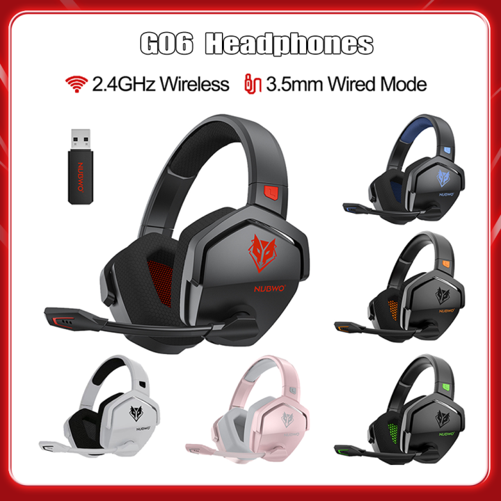 NUBWO G06 Wireless Gaming Headset for PS5 PS4 PC Laptop Over Ear Headphones with Mic 2.4G BT ...