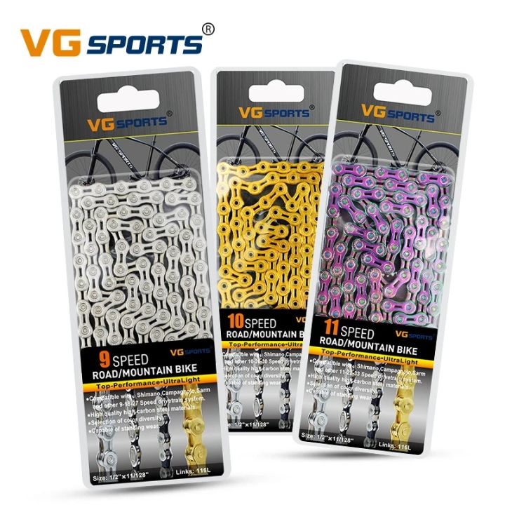 VG Bicycle Chains 6/7/8/9/10/11 Speed Gold/Silver/Rainbow Color ...