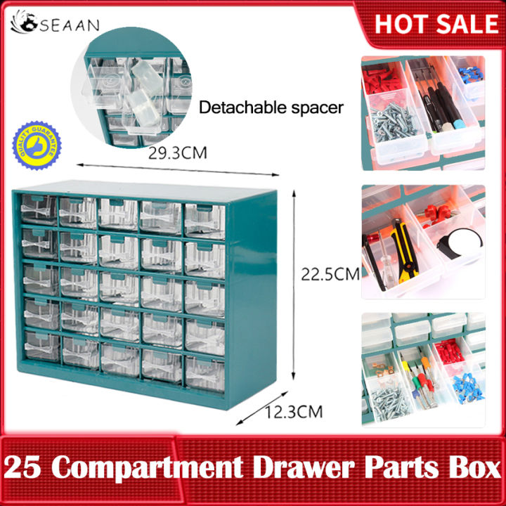 25 Compartment Drawer Parts Box Wall-Mounted Parts Sorting Component ...