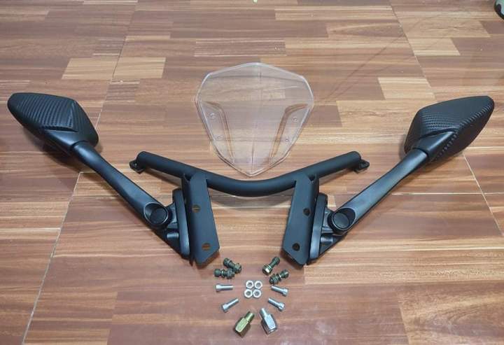 Aerox V1 / V2 R25 side mirror (walang grado) and bracket set with visor ...