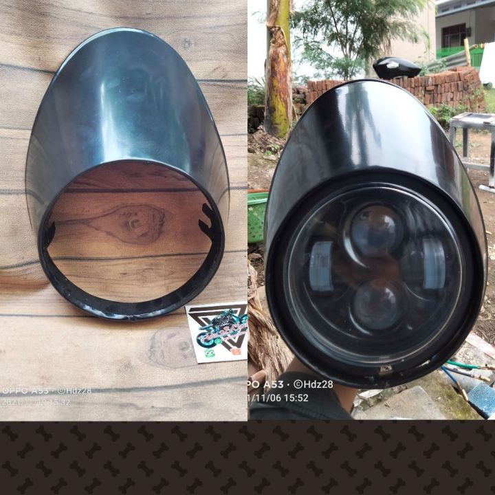 Visor Lampu Custom Caferacer Lampu Custom LED 5.75 4 titik | Lazada ...