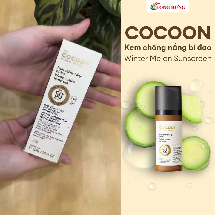 Kem chống nắng bí đao Cocoon Winter Melon Sunscreen SPF 50+ PA++++ giúp bảo vệ da (50ml) | Lazada.vn
