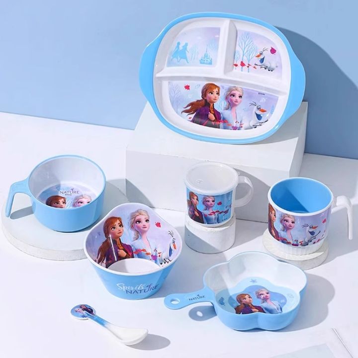 Elsa Princess Child Dinnerware Set Baby Feeding Bowl Kids Eating Spoon ...