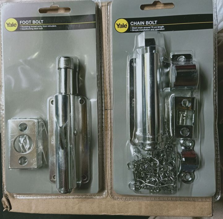 YALE FOOT BOLT 4" V1031 US26 CHROME YALE CHAIN BOLT V1032 US 26 4 ...