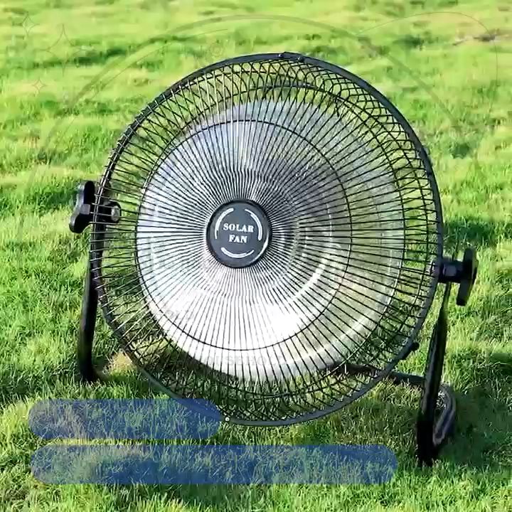 KJ solar electric fan heavy duty with Solar Panel 12 inch solar power ...