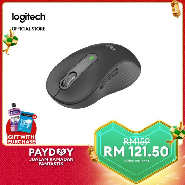 Logitech Signature M650L Full Size Wireless Mouse - For Large Sized ...