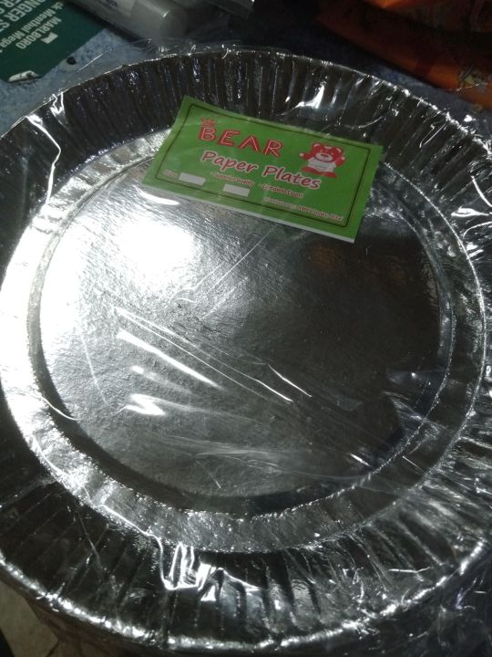 PAPER PLATE WAX COATED SILVER (5 packsx20) 100 pcs. | Lazada PH