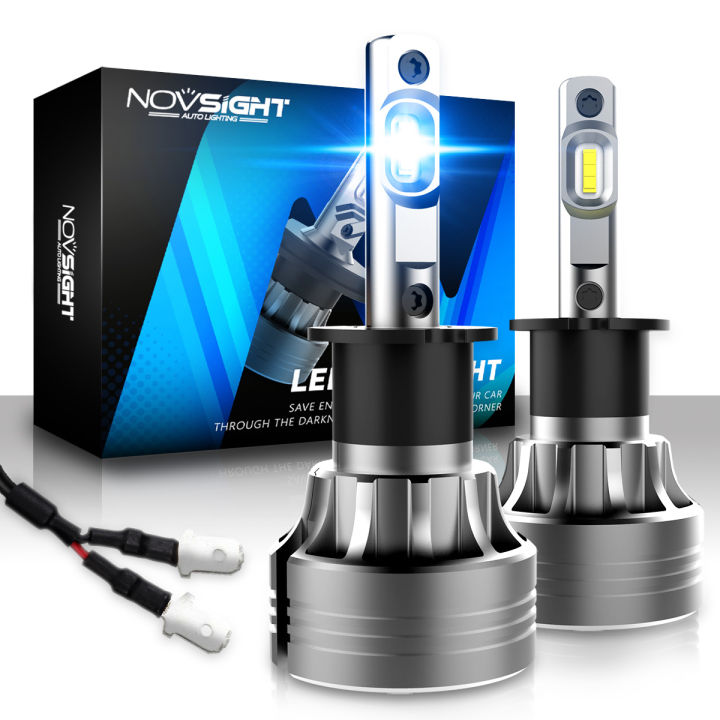 Novsight N55 H3 LED Headlight Bulbs Kit 6500K Super Bright 90W 18000LM ...
