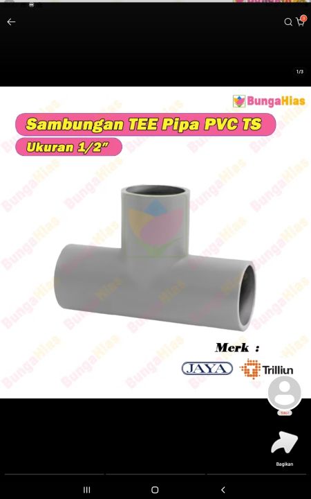 T 1/2 TEE SAMBUNGAN PIPA PARALON UKURAN 1/2 SAMBUNGAN PIPA BENTUK T UKURAN 1/2 | Lazada Indonesia