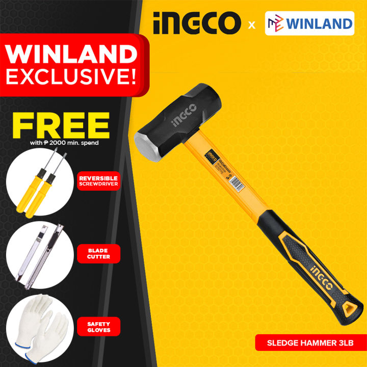 Ingco by Winland Sledge Hammer Fiberglass Handle 3LB HSLH8803 ING-HT ...