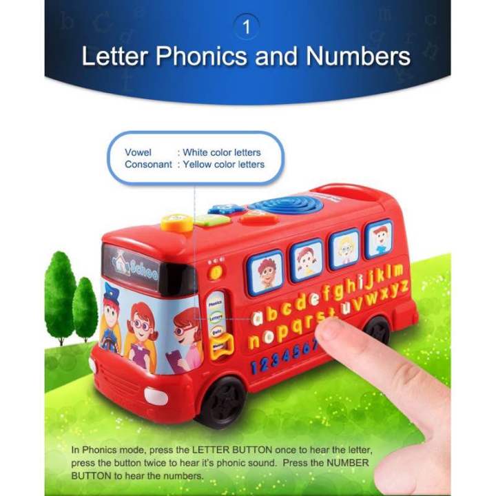 Vtech Playtime Bus English Phonics Electronic Learning Toys Preschool ...