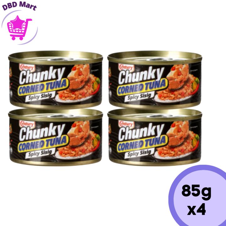 Century Chunky • Corned Tuna • Spicy Sisig • 85g x4 | Lazada PH