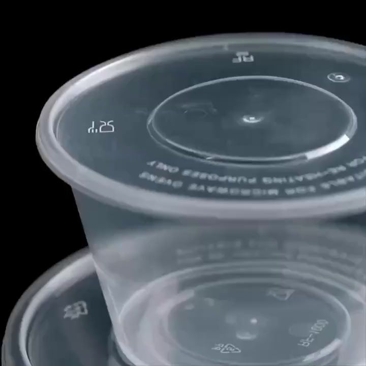 Disposable Microwavable Food Container High End Round Transparent Food ...