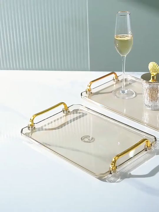 Light Luxury Cup tray home living room put cup tray rectangular shelf ...