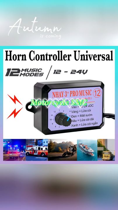 Nhay 3+ Pro Music Horn Relay 12Songs 12-24V Universal Adiustable Horn ...