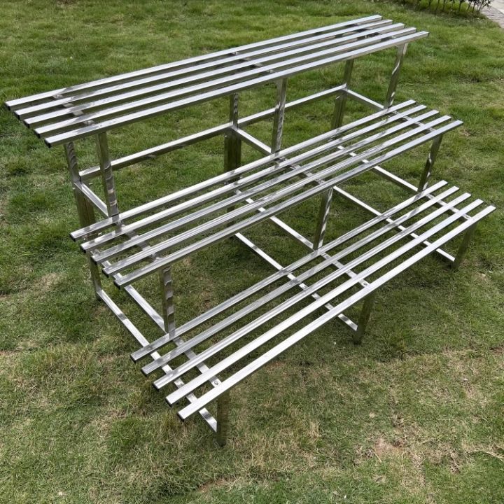 Stainless Steel Three-layer Flower Stand Iron Art Balcony Staircase ...