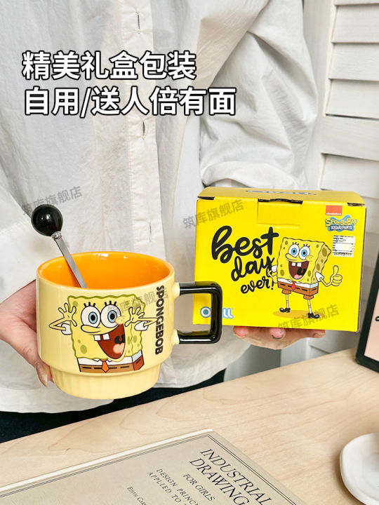 SpongeBob SquarePants Ceramic Mugs Cute Couple Style Coffee Cups Water ...
