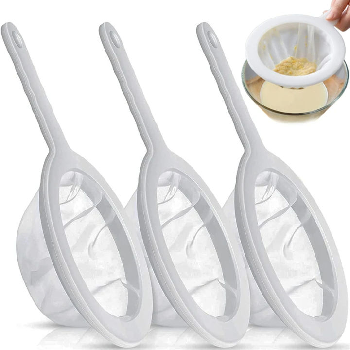 100/200/400 Mesh Washable Nylon Filter with Handle Filter Mesh Kitchen ...