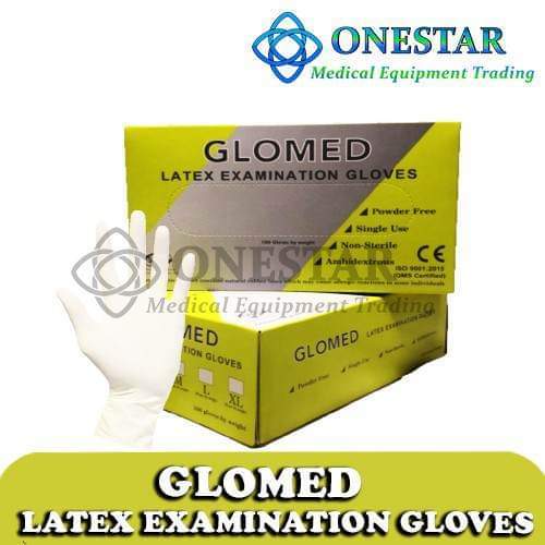 Glomed -Latex examination Gloves | powder Free 100pcs/50pairs | Lazada PH