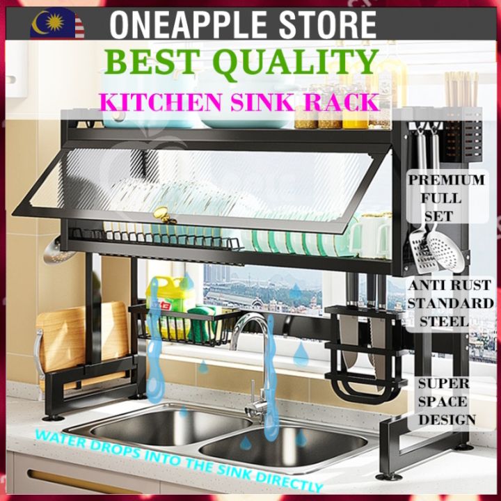 Kitchen Rack Dish Rack Rak Dapur Berpintu Kabinet Rak Pinggan Mangkuk ...