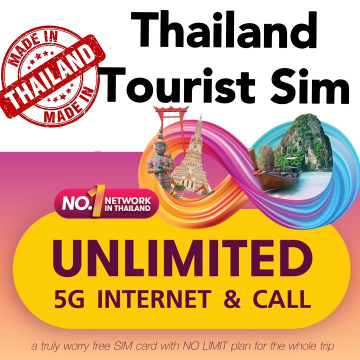 Thailand 1/5/7days Unlimited Data Travel Sim Card | Lazada