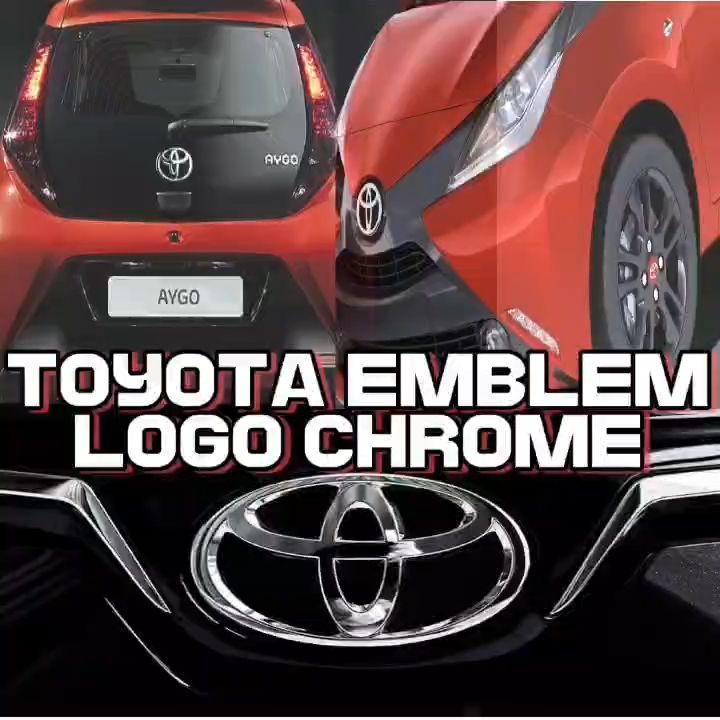 CPAO (CHROME) TOYOTA Car Logo Emblem Car Front Grille Emblem Logo Rear ...