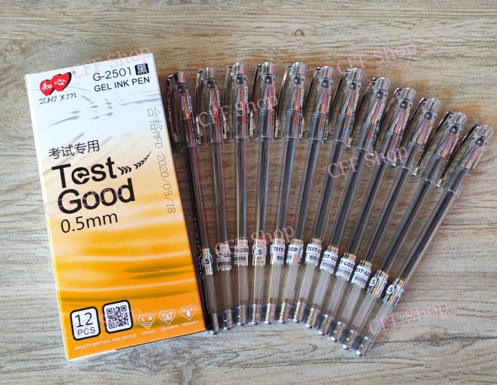 CFF COD (12pcs) Test Good Gelpen Set Ballpen 0.5mm Black ink Ball pen ...