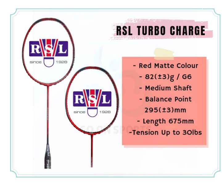 RSL TURBO CHARGE BADMINTON RACKET [ORIGINAL] | Lazada