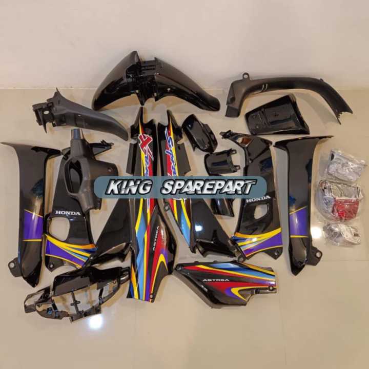 Cover body full halus kasar Honda Supra fit 100/Supra x lama 100 hitam ...