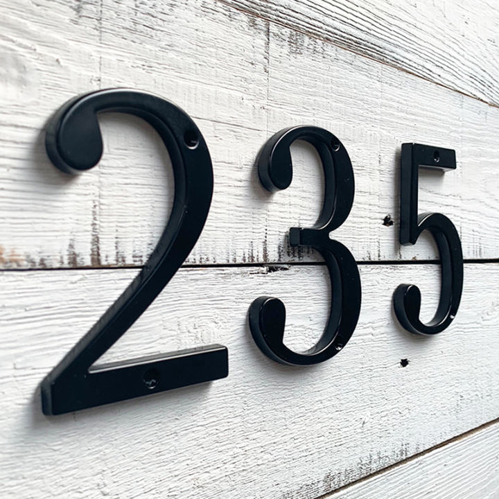 4 Inch. Black House Number Sign #0-9 Door Home 10cm Mailbox Address ...