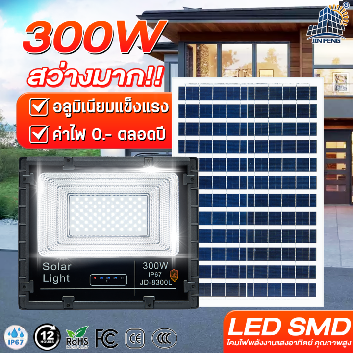 JD-8300L 300W JD SOLAR LIGHT LED รุ่นใหม่ JD-L ใช้พลังงานแสงอาทิตย์100% ...