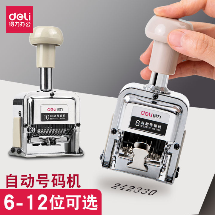 Deli Automatic Numbering Machine 6 Digit Bank Finance Multi Digit Coding 8 Digit Date Coding 