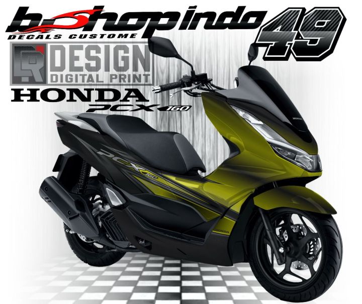 decal Honda pcx 160 gradasi hitam kuning full body menutupi semua ...