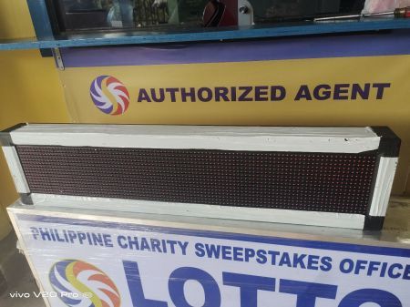 led sign board lotto size. 100cm X 15cm color red / wifi apps/ with ...