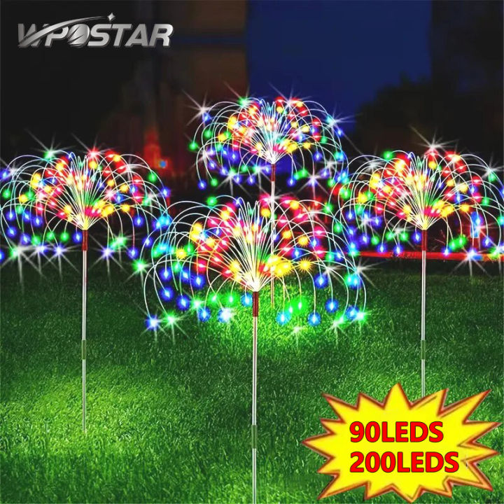 Solar LED Firework Light Copper Wire Christmas Fairy Lights Lawn ...