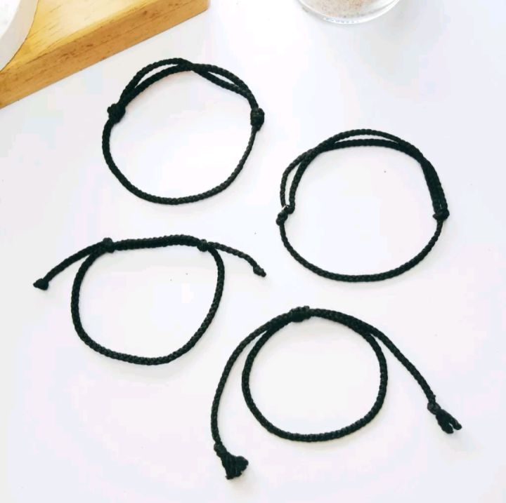 Black - Single Braid Bracelet Nylon Propylene | Gelang Kepang Etnik ...