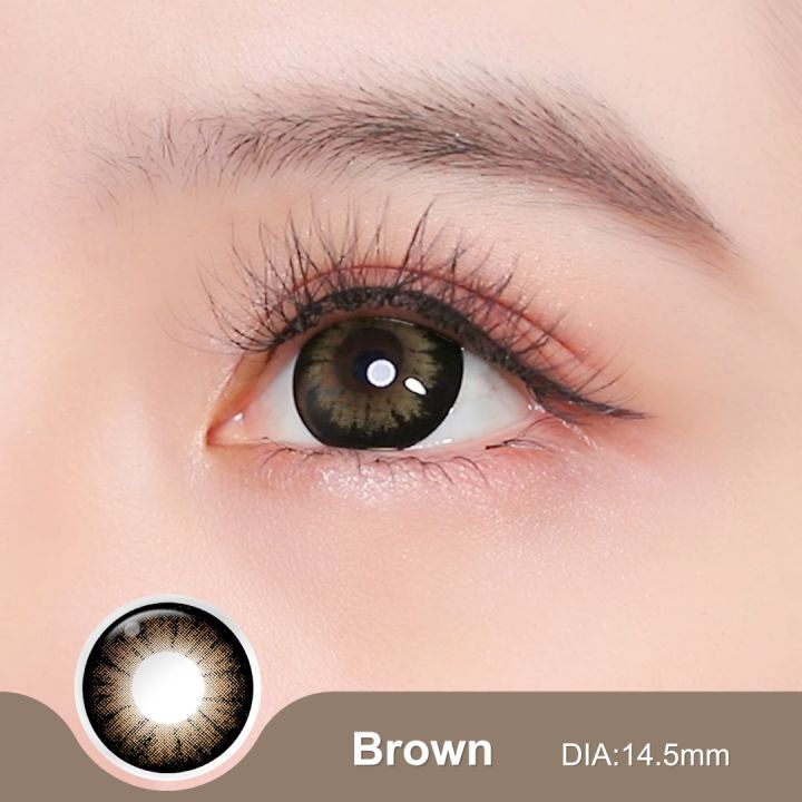 2pcs Magister contact lens doll eyes Big Eye Natural 6 months Use brown ...