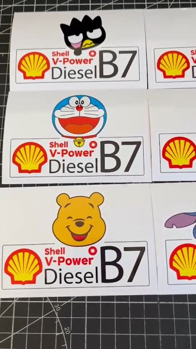 สติ๊กเกอร์ติดรถ ติดถังน้ำมันรถ Shell V Power B7 งาน PVC เกรด Outdoor ทน ...
