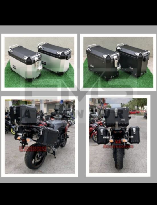 EMS Universal Aluminium Side Box With Bracket 30Liter 36Liter Silver ...