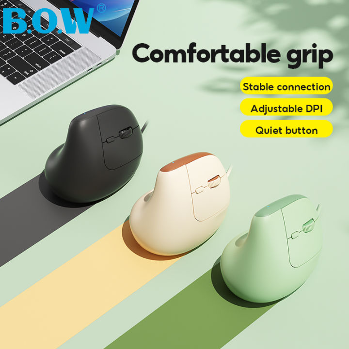 BOW Wired Ergonomic Mouse M190U PRO Quiet Button Vertical Mice 800 1200 ...