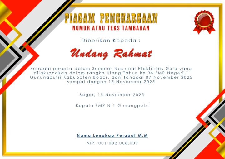 Piagam Penghargaan Dalam Bentuk Template PPT Ukuran A4 Model ai01 ...