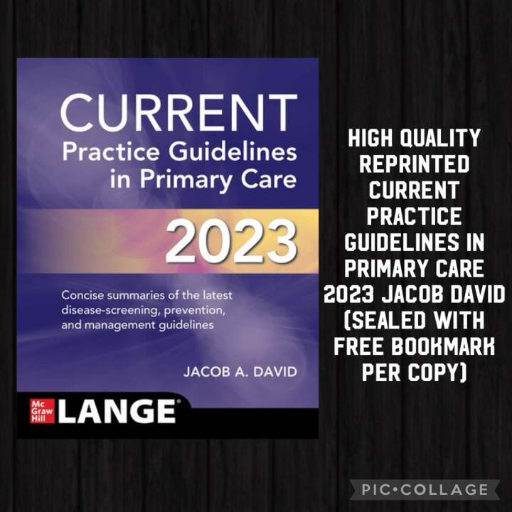 Current Practice Guidlines CPG in Primary Care 2023 Jacob David Medical Book GP | Lazada PH