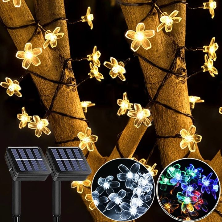 Cherry Blossom Solar Light Strings LED Flowers Lighting Fairy String ...