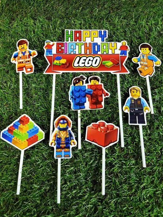 Topper cake Lego happy birthday hiasan kue ulang tahun | Lazada Indonesia