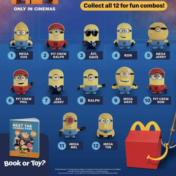 McDonald’s Happy Meal Minions Despicable Me 4 June 2024 | Lazada PH