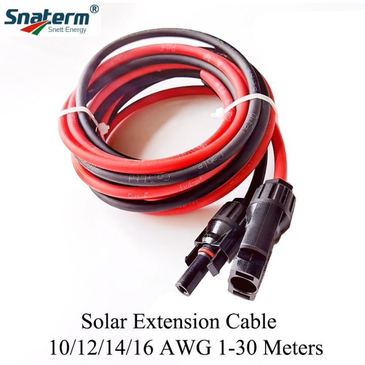 1 Pair Solar Panel Extension Cable Copper Wire Black and Red with solar ...