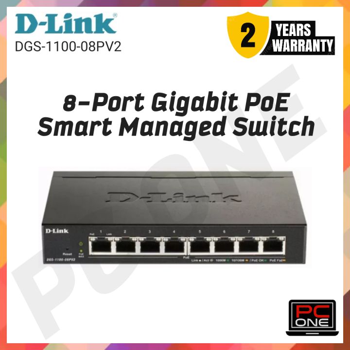 D-Link 8-Port Gigabit PoE Smart Managed Switch DGS-1100-08PV2 | Lazada PH