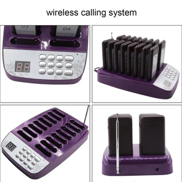 Daytech เครื่องเรียกคิว Wireless Calling System เพจเจอร์เรียกคิว 16 เพจเจอร์ สำหรับร้านอาหาร ...